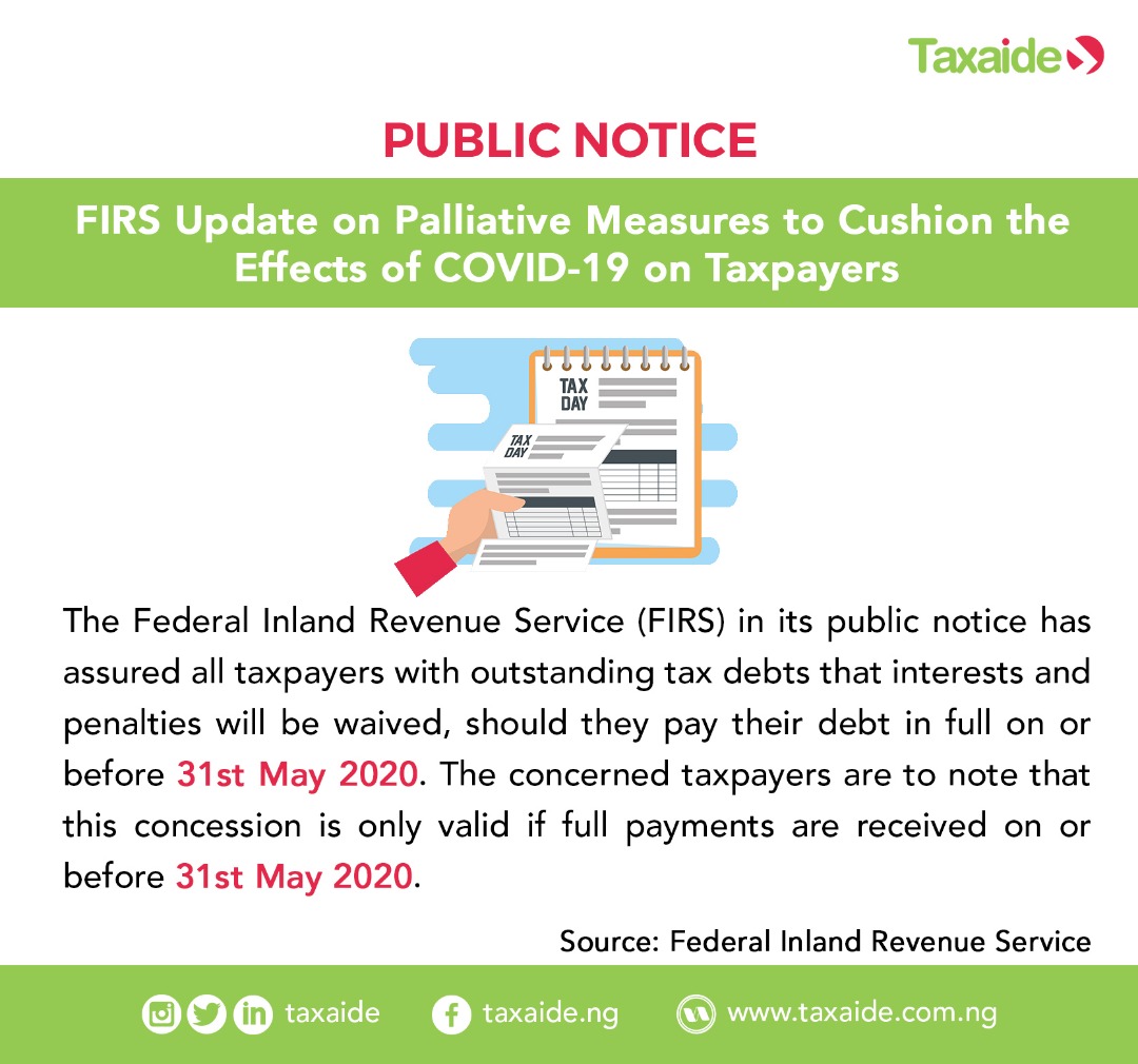 Public Notice - FIRS Update on Palliative Measures to Cushion the ...